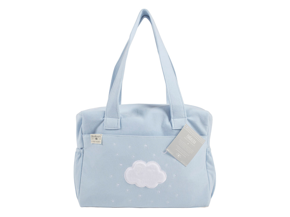 Pañalera 100% Algodón Pima Azul | Bordado Nube – Bambineto