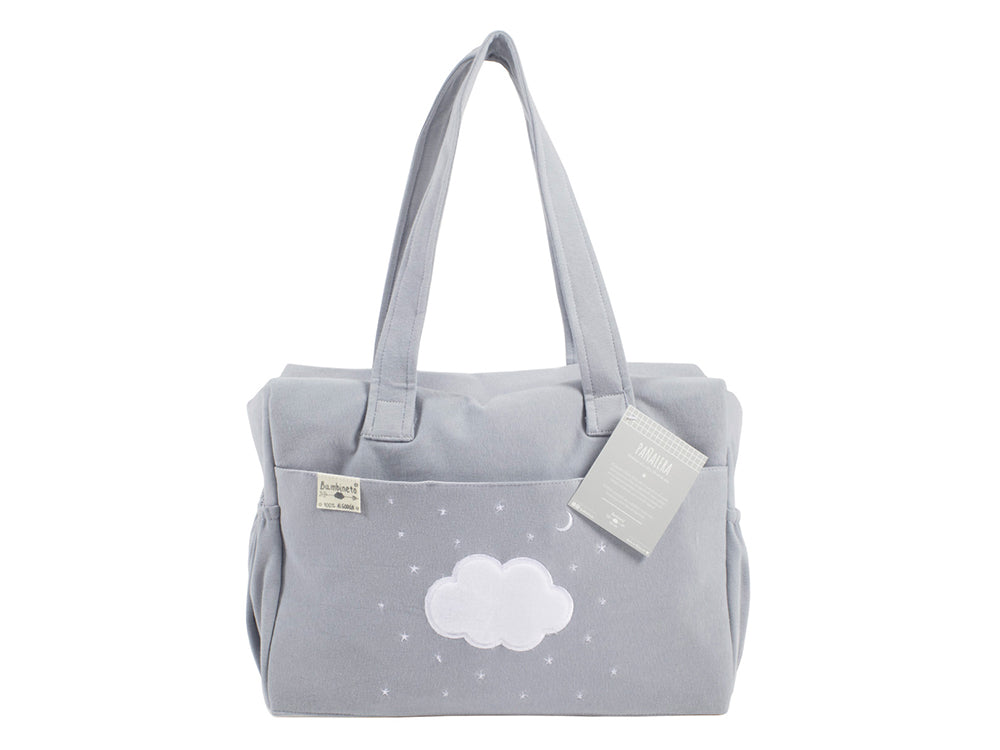 Pañalera 100% Algodón Pima Gris - Bordado Nube | bambineto.com – Bambineto